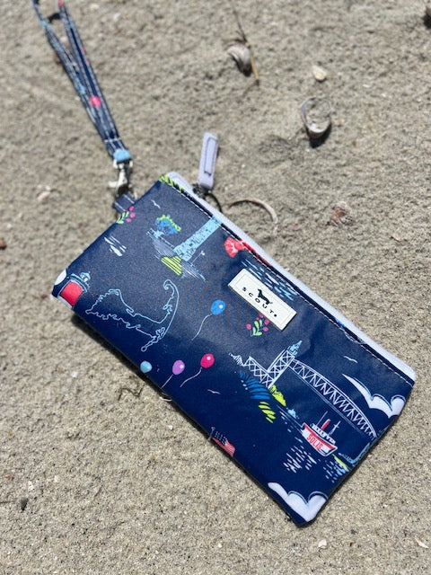 Kate Wristlet - Navy Cape Cod Landmark *Exclusive* – Sativa