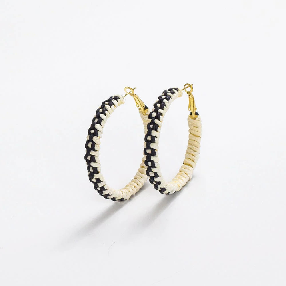 Holly Woven Raffia Hoops – Sativa